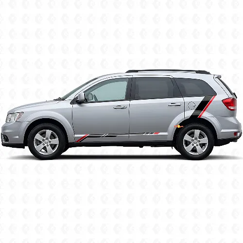 Twin Stripes Rocker Panel Rear Side Vinyl Sticker Decal for Dodge ...