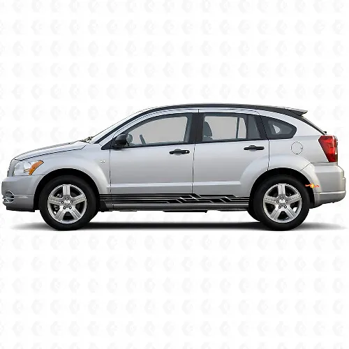 Intertwined Curved Stripes Rocker Panel Door Vinyl Decal for Dodge ...