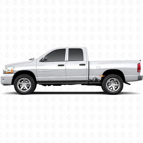 Mountains Thin Stripes Rocker Panel Vinyl Decal for Dodge Ram 1500 2002 ...