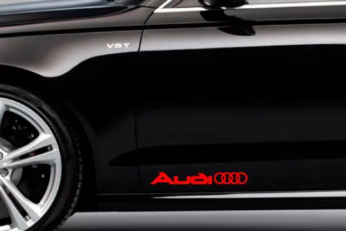 2 Powered by AUDI Rings Trunk Decal Sticker A8 S4 S5 Q3 Q5 Q7 TT