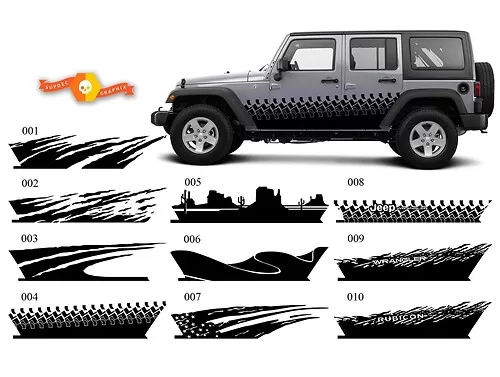 Pair of Jeep Gladiator Side JT Wrangler JL JLU Custom Text Hood ...