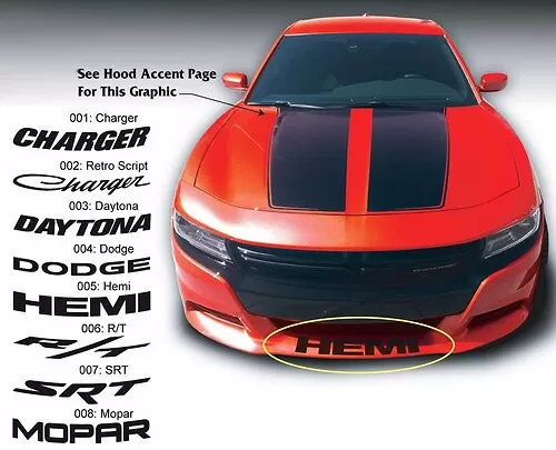 Dodge Retro Charger Windshield Decal Sticker graphics fits to models 11-16