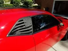 2 Dodge Challenger Window US flag Vinyl Decal Graphic