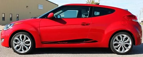 Pair Hood Lettering Decal Sticker Emblem Logo Vinyl Veloster For Hyundai