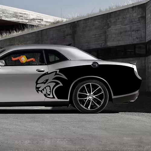 2X 2009 2018 DODGE CHALLENGER Hellcat Side Vinyl Decals graphics rally ...