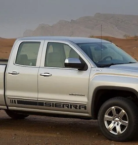 Pair GMC Sierra 2500HD 2023 Side Logo Line Mountain Doors Vinyl Stripes ...