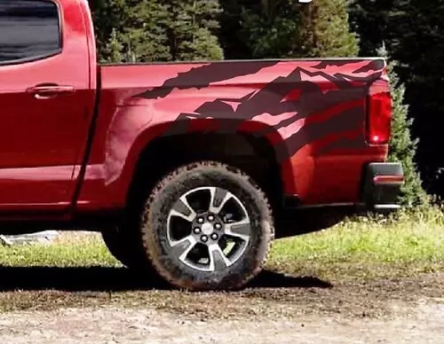Pair Chevy Colorado Trail Boss Hood Spear Decal Stickers