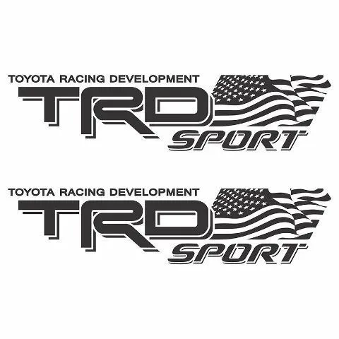 Pair Retro TRD Racing Development Decal Vinyl Truck Toyota Bedside ...
