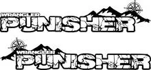 Pair Jeep Wrangler Punisher with Compass Vinyl Hood Decals TJ JK YJ
