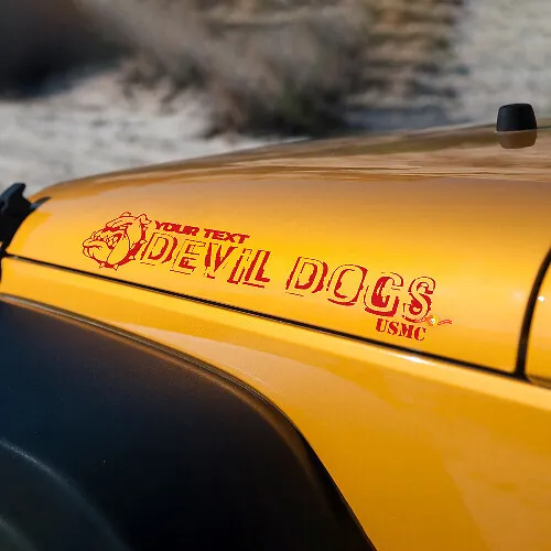 Devil Dog Bulldog Edition USMC Vinyl Stickers for Jeep Hoods