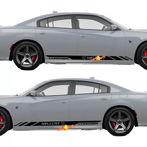 2015 & Up Dodge Charger 18 piece SRT / HELLCAT Style Rally Stripe Decal Kit