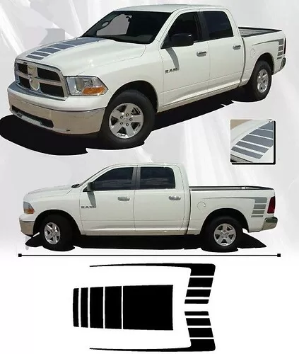 Dodge Ram HEMI 1500 Decal Sticker Vinyl Graphic Truck Bed Side Stripes ...