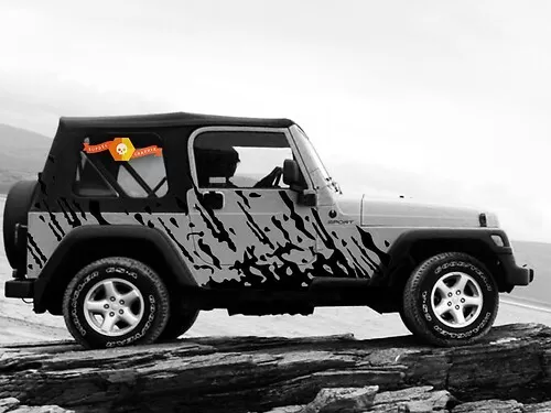 Jeep Wrangler Graphics kit Vinyl Wrap Decal Blackout Contour Map Hood ...