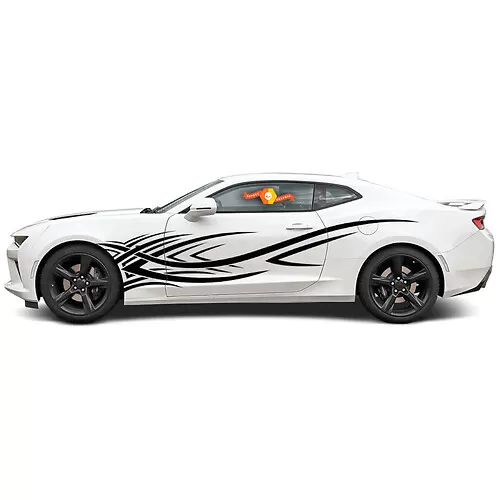 2 SIDE 2 colours CHEVROLET CAMARO "Custom Text" ZL1 SIDE STRIPES Vinyl ...