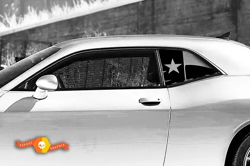 2 Dodge Challenger Window US flag Vinyl Decal Graphic