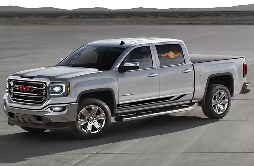 Pair GMC Sierra 2500HD 2022 2023 Side Bed Mud Splash Vinyl Stripes ...