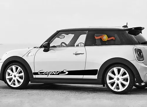 Mini Cooper R50 R53 checkered flag side stripes graphics decals 1