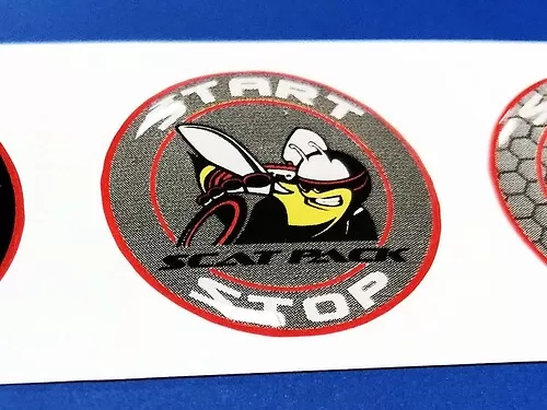 Steering Wheel Logo Scat Pack Grey Bee Red stripes emblem domed decal ...