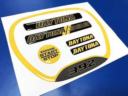 Set of Daytona 392 Yellow Steering WHEEL TRIM RING emblem domed decal ...