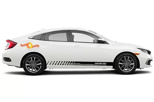 Racing rocker panel stripes vinyl decals stickers for Honda Civic EX