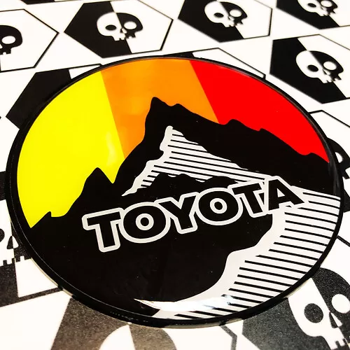 New Toyota Sun Mountains Vintage Colors Badge Emblem Domed Decal with ...