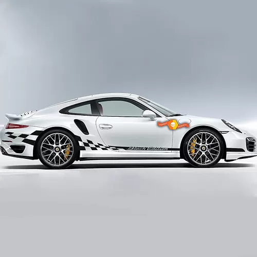 Pair Porsche 911 GT3 RS Rocker Panel Side Checkerboard Flag Stripes ...