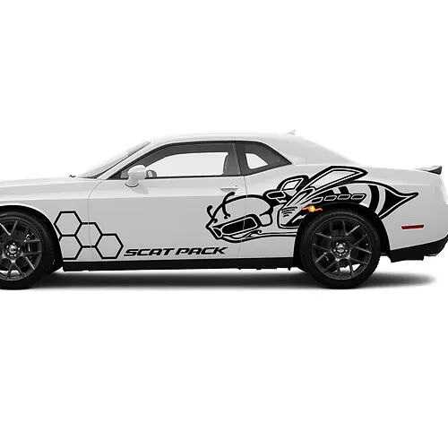 2 Side Dodge Challenger Super Bee door Destroyed Wrap Сlassic Side ...