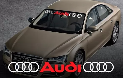 2 Powered by AUDI Rings Trunk Decal Sticker A8 S4 S5 Q3 Q5 Q7 TT