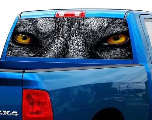 Silver Wolf Rear Window OR tailgate Decal Sticker Pick-up Truck SUV Car