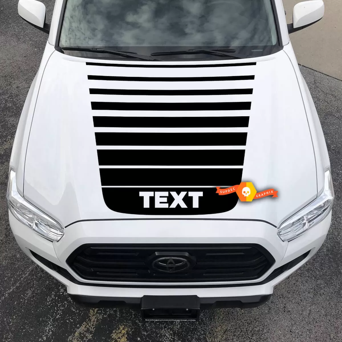 TRD Tacoma Hood NO! Scoop Custom Text Strobe Vinyl Stickers Decal fit ...