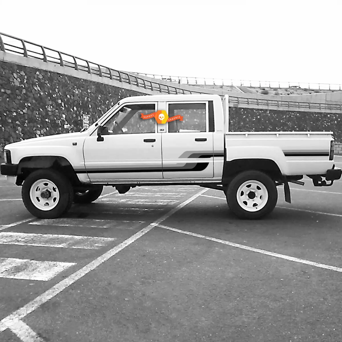 3 Colors Stripes for TOYOTA 1988 SR5 Retro Side Bed Vinyl Stickers ...