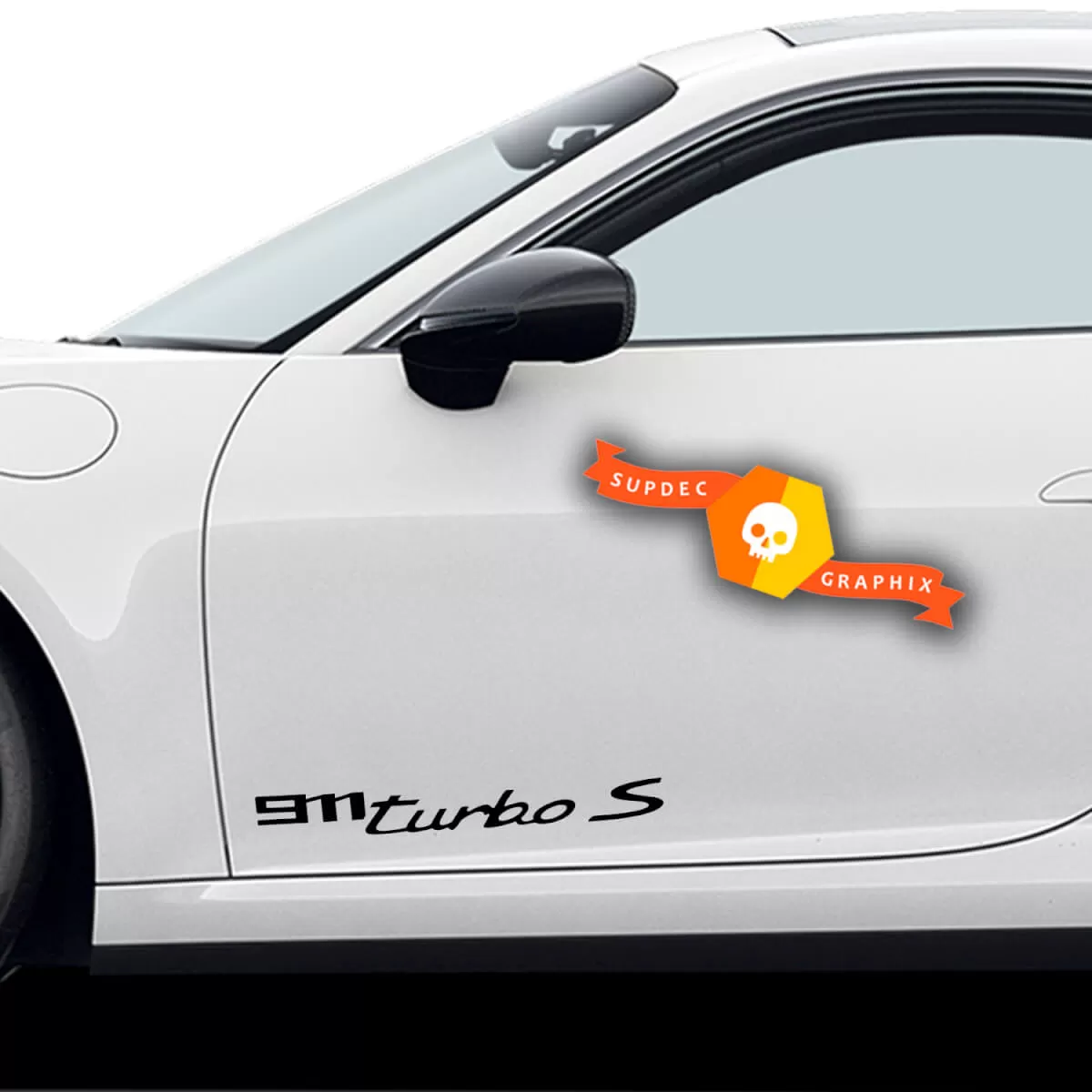 Pair Porsche Stickers Porsche 911 Carrera Turbo S Door Side Decal Sticker