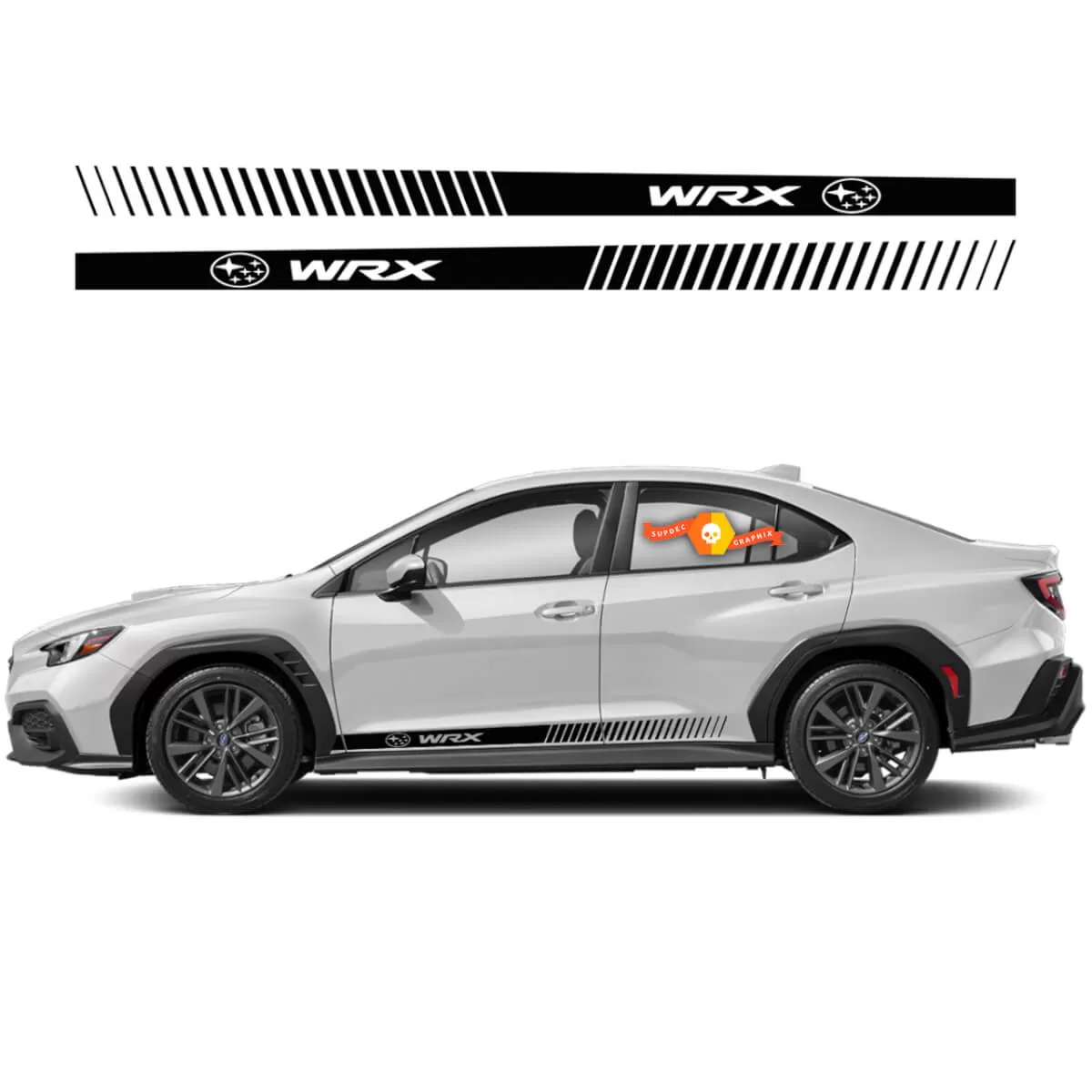 Pair Subaru WRX Impreza Rocker Panel Side Skirt Vinyl Body Car Stripe ...