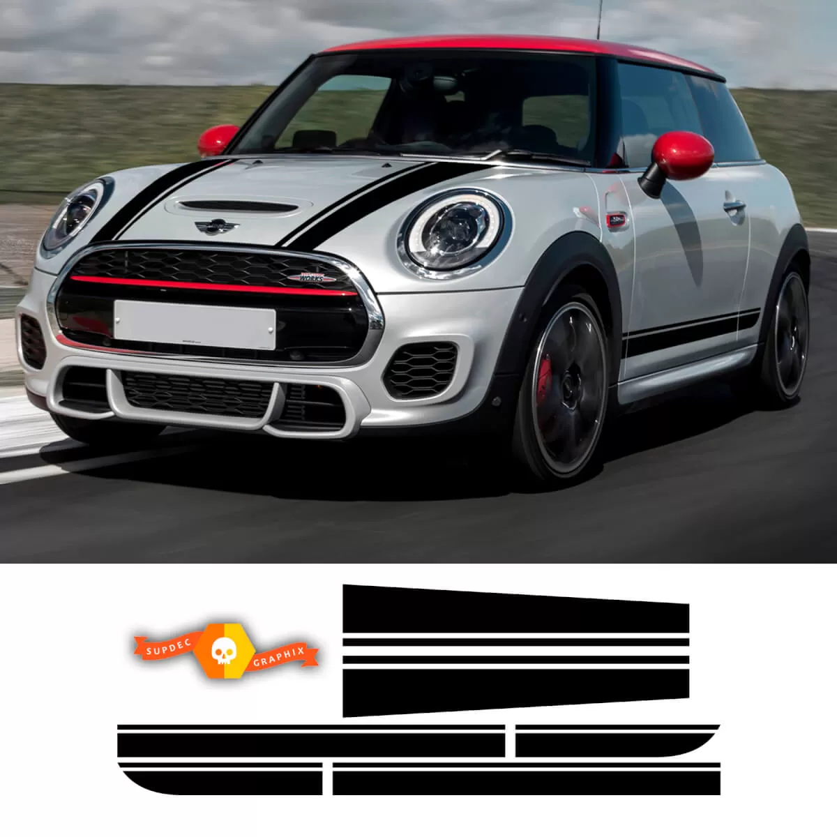 Kits of Mini Cooper Hood Cooper Works style hood Doors Rocker Panel ...