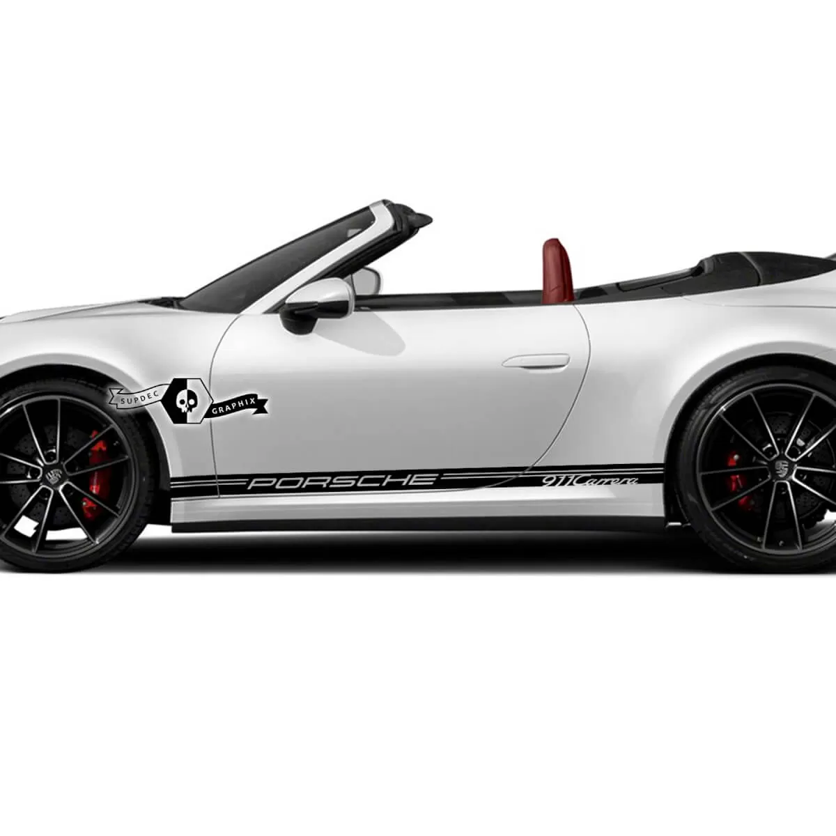2 New Porsche 911 Porsche Carrera Rocker Panel Side Trim Stripes Doors ...