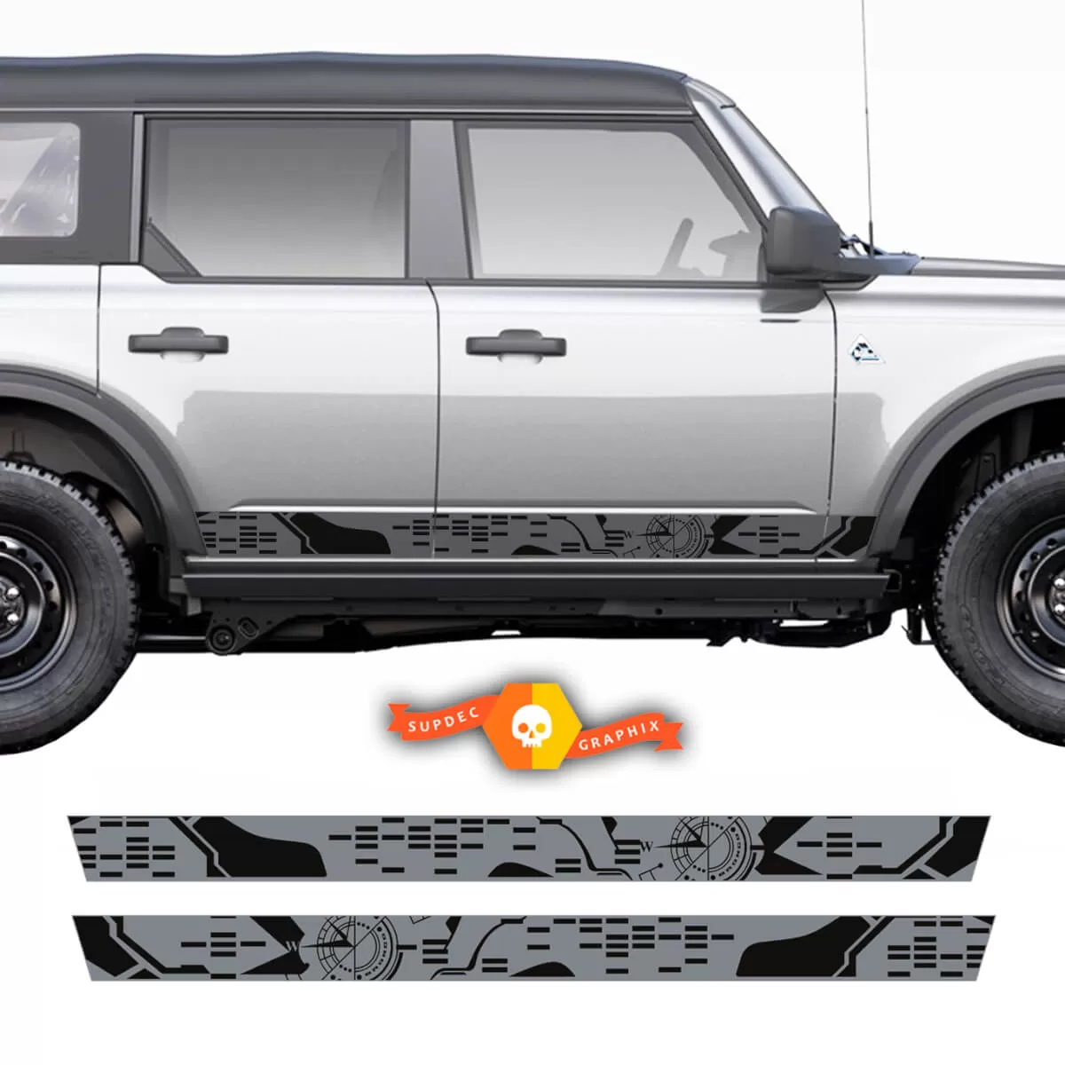 Hood Bronco Compass Wrap Graphics Decal Sticker for Ford Bronco