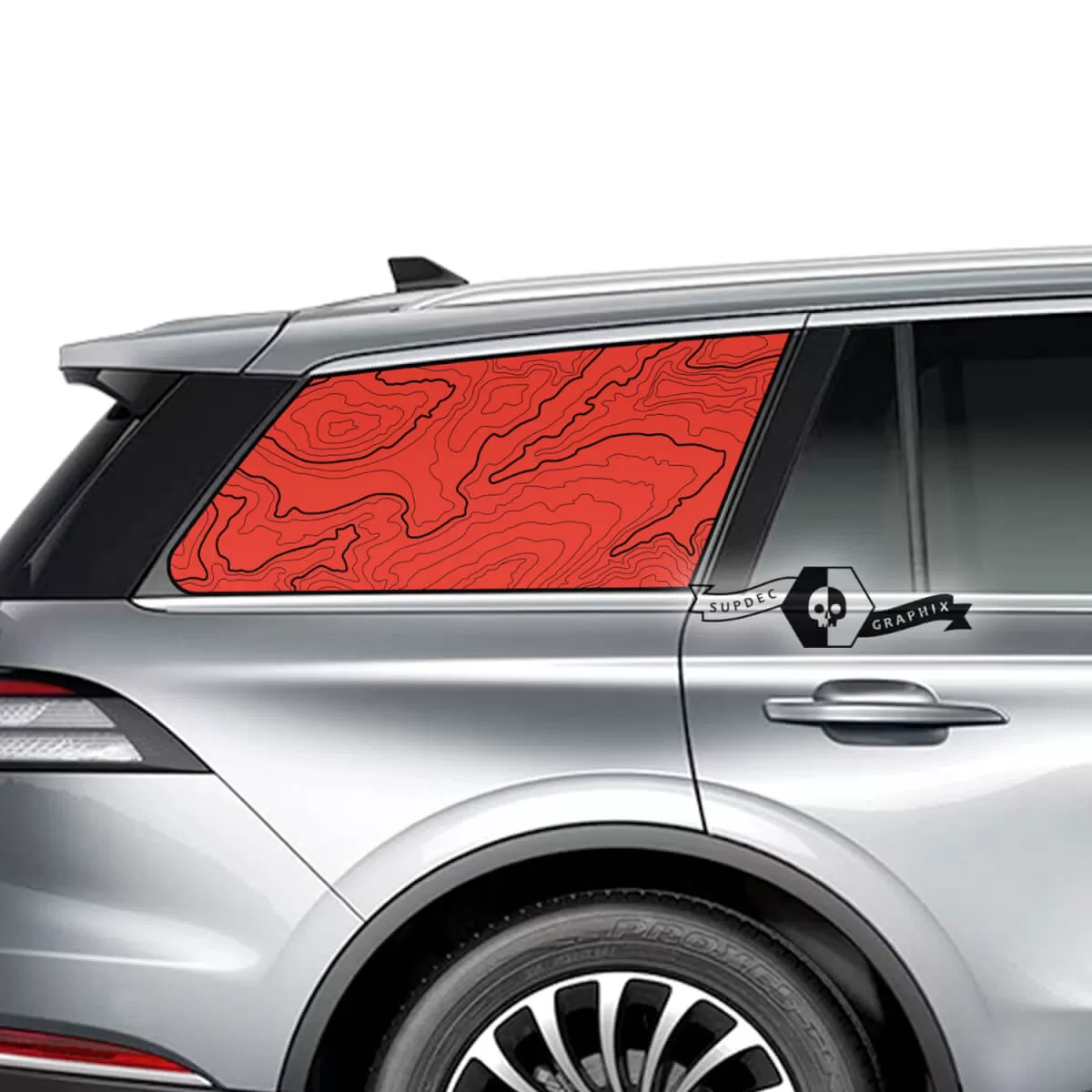 2x Lincoln 2023 Aviator Window Contour Map Vinyl Decals Graphics ...