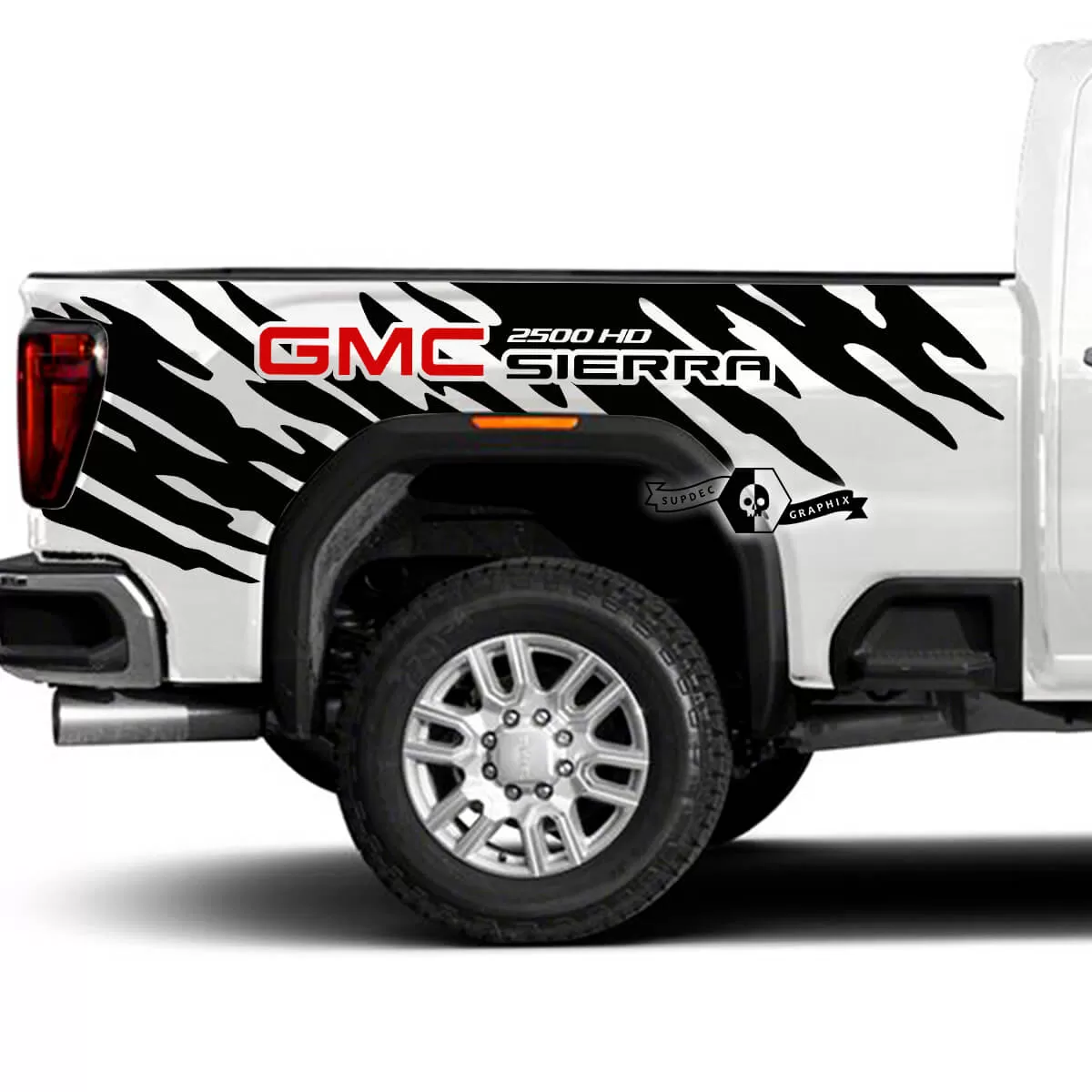 Pair GMC Sierra 2500HD 2022 2023 Side Bed Mud Splash Vinyl Stripes ...