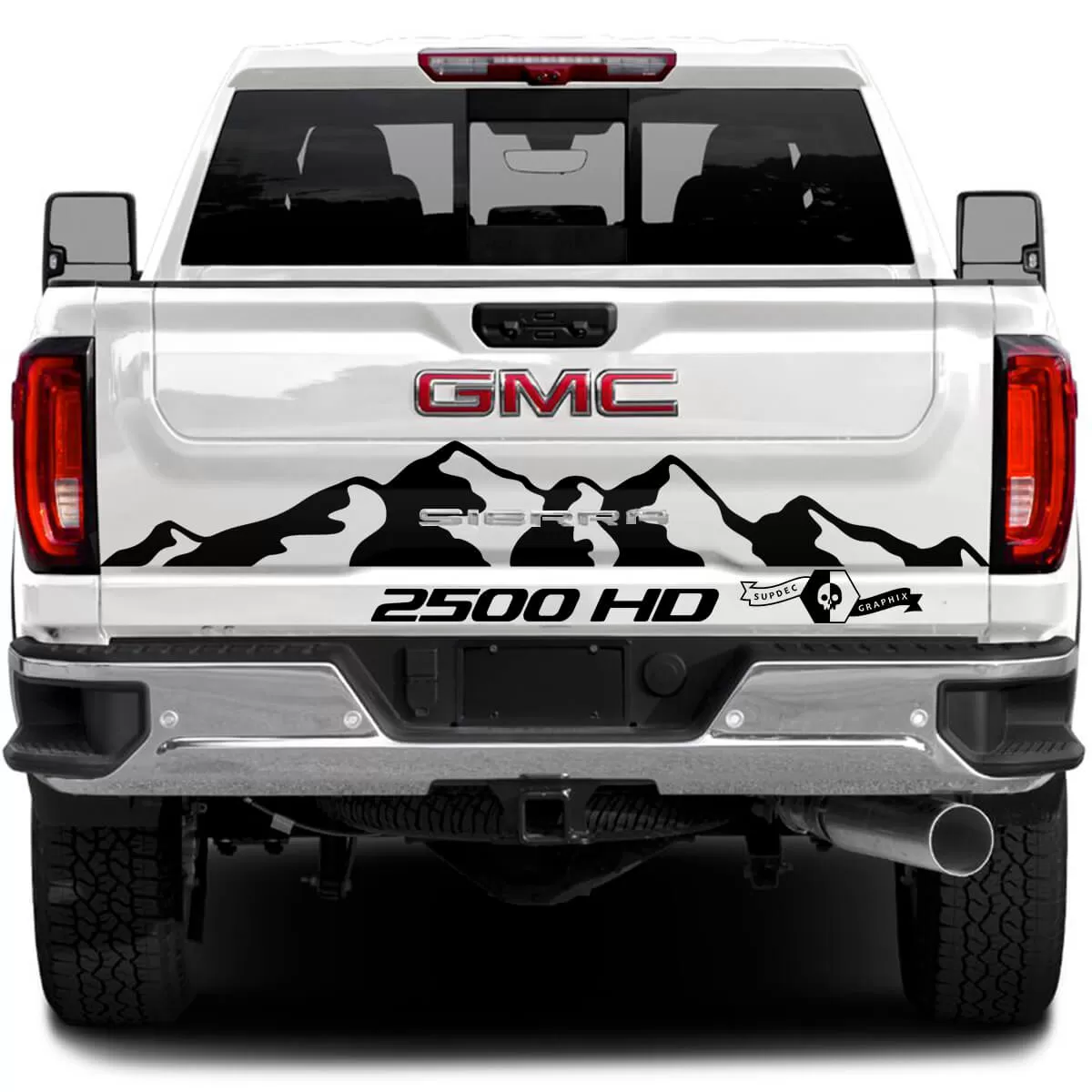 Rear Tailgate GMC Sierra 2500HD 2022 2023 Mountains Logo Vinyl Decal ...
