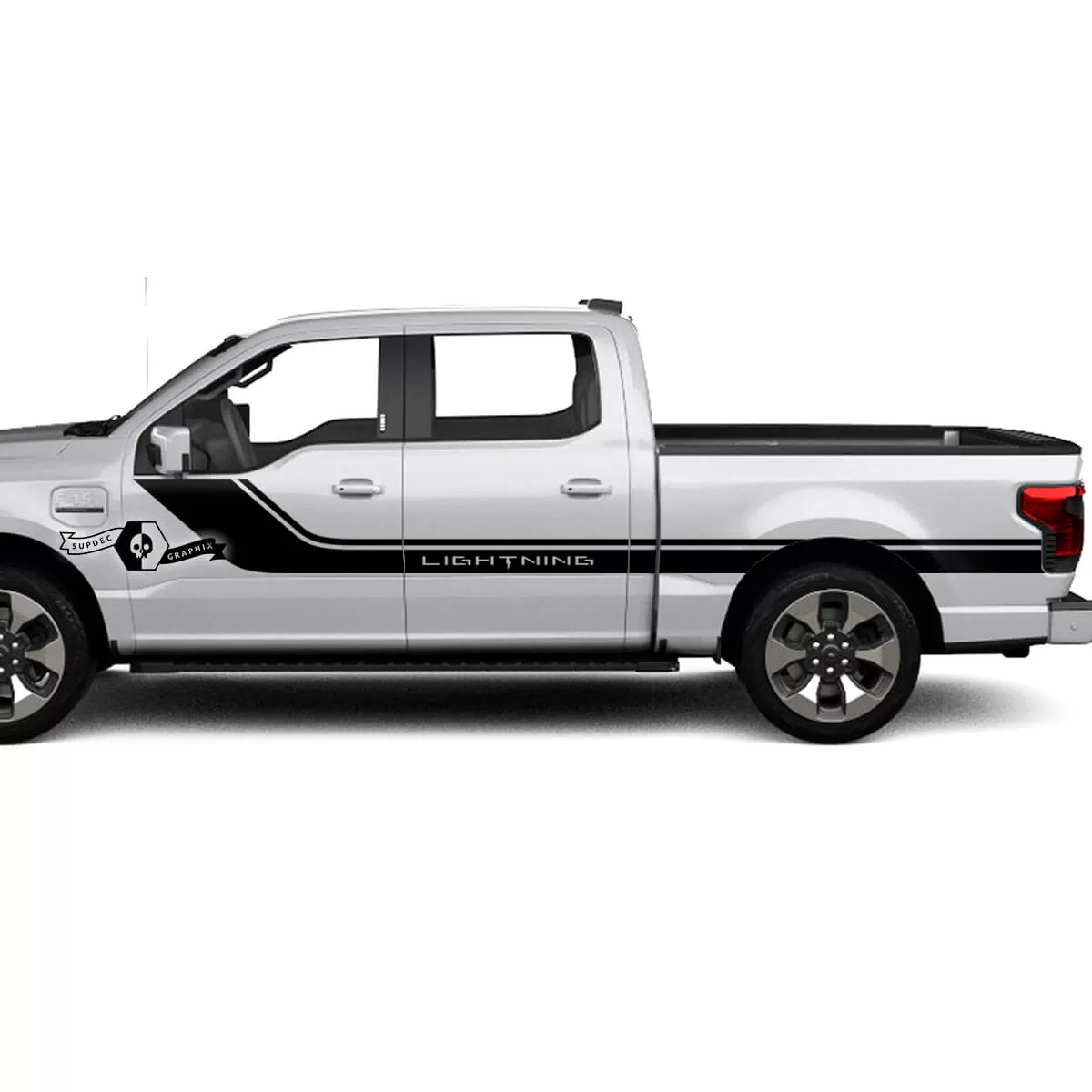 Pair Ford F-150 Lightning 2022 2023 Fender Doors Bed Lines Stripes Body ...