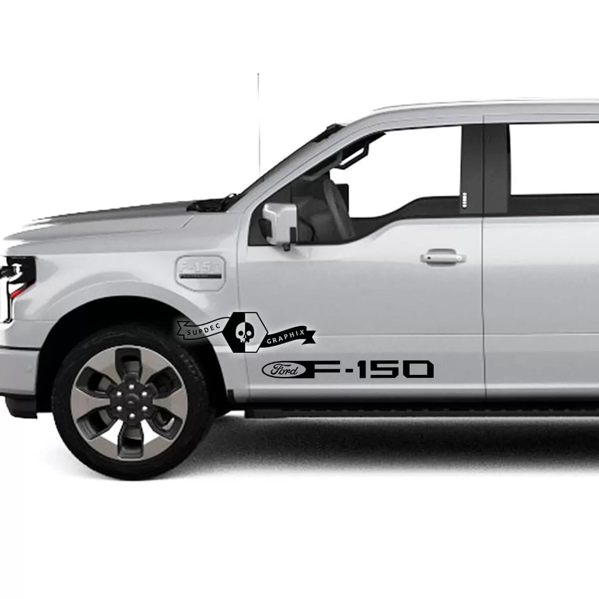 Pair Ford F-150 Lightning 2022 2023 Logo Doors Body Decals Side ...