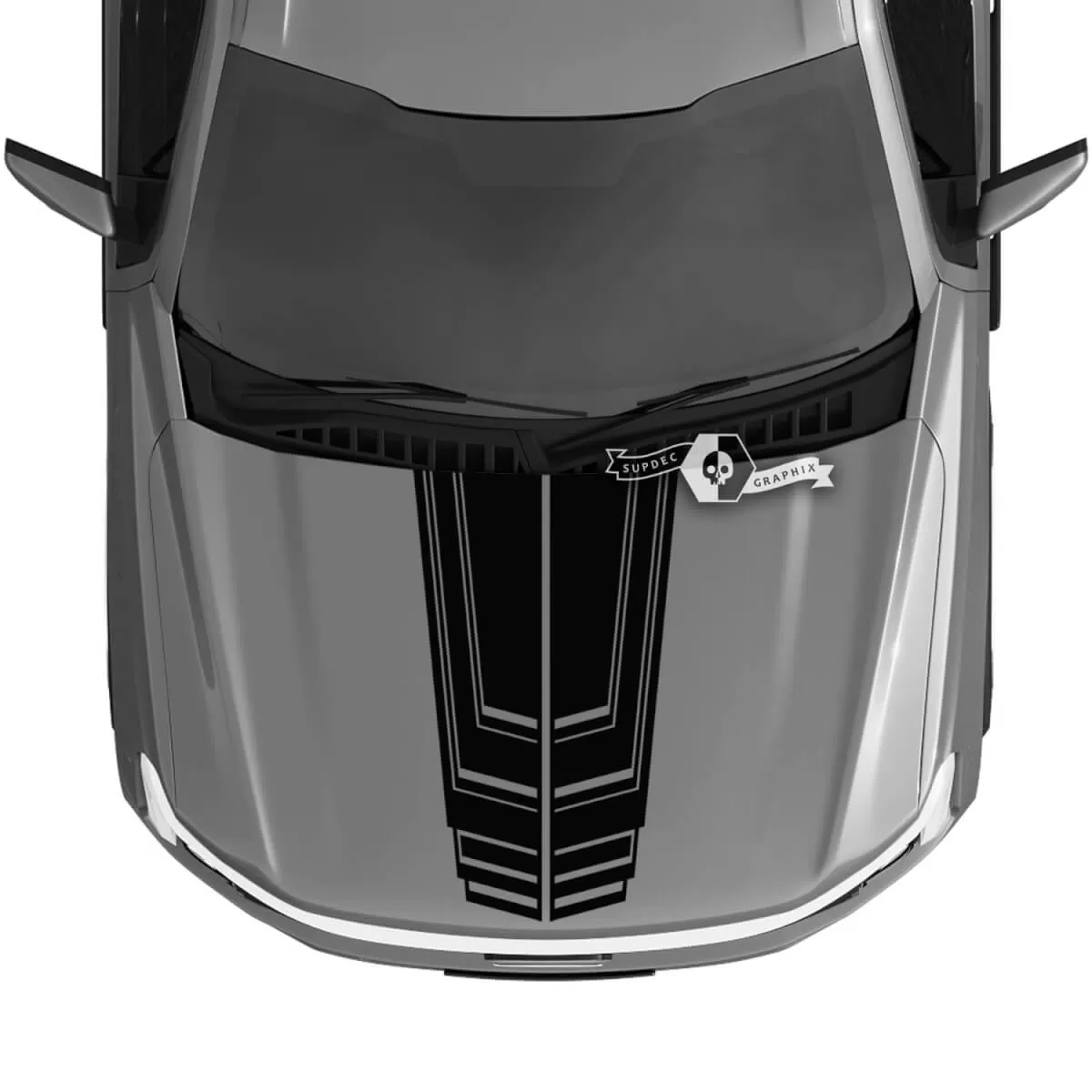 Hood Ford F-150 Lightning 2022 2023 Blackout Dual Trim Gills Decals ...