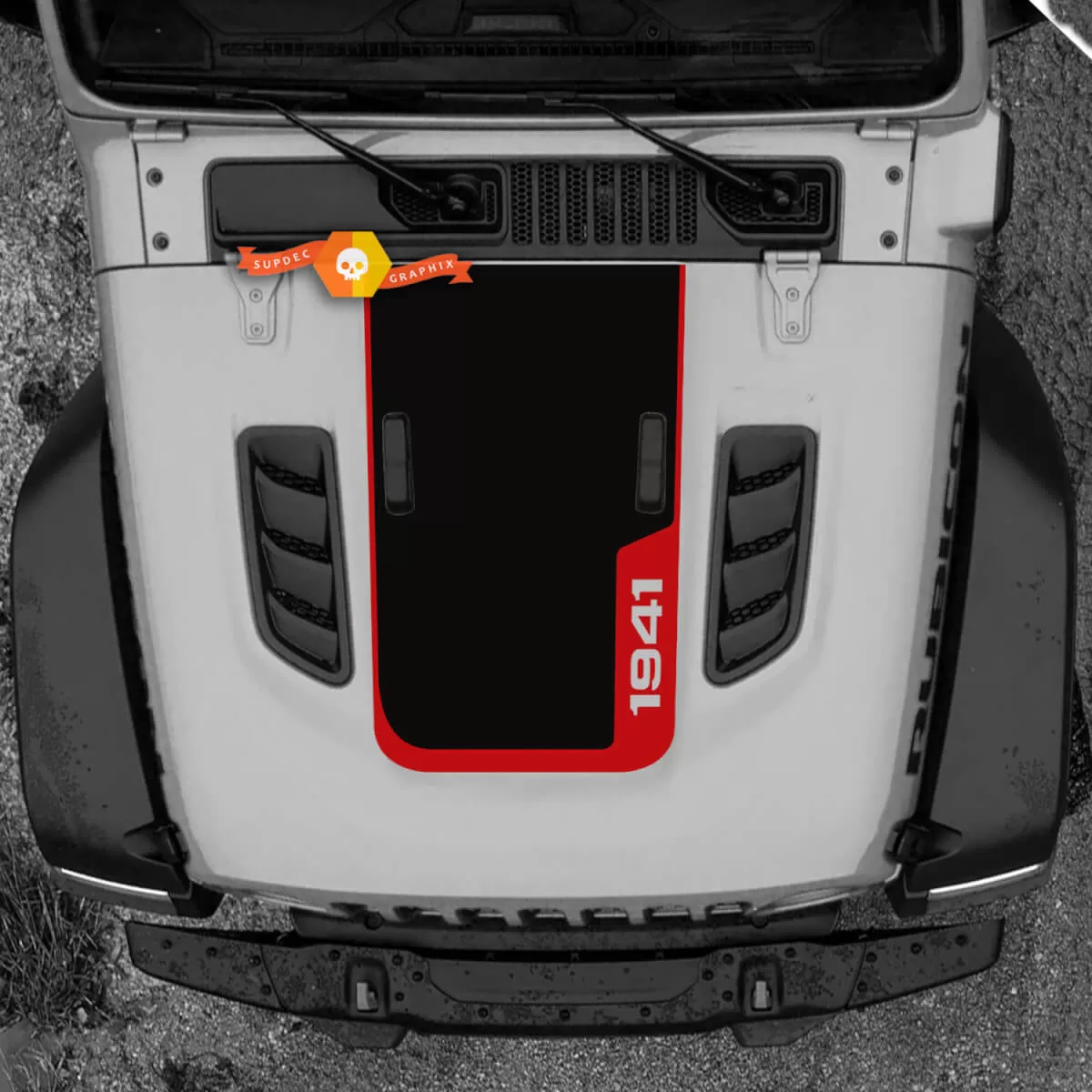 Hood Jeep RUBICON 1941 Wrangler Vinyl 2018 + Decal Sticker Graphics 2 ...