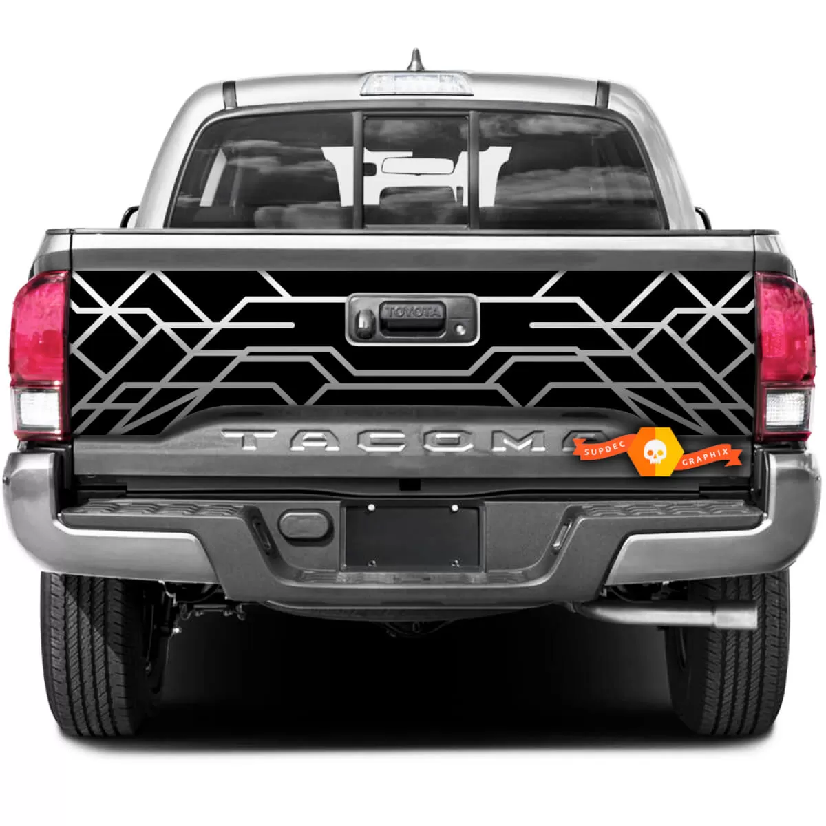 Tacoma Tailgate TRD Geometric Lines Vinyl Stickers Decal