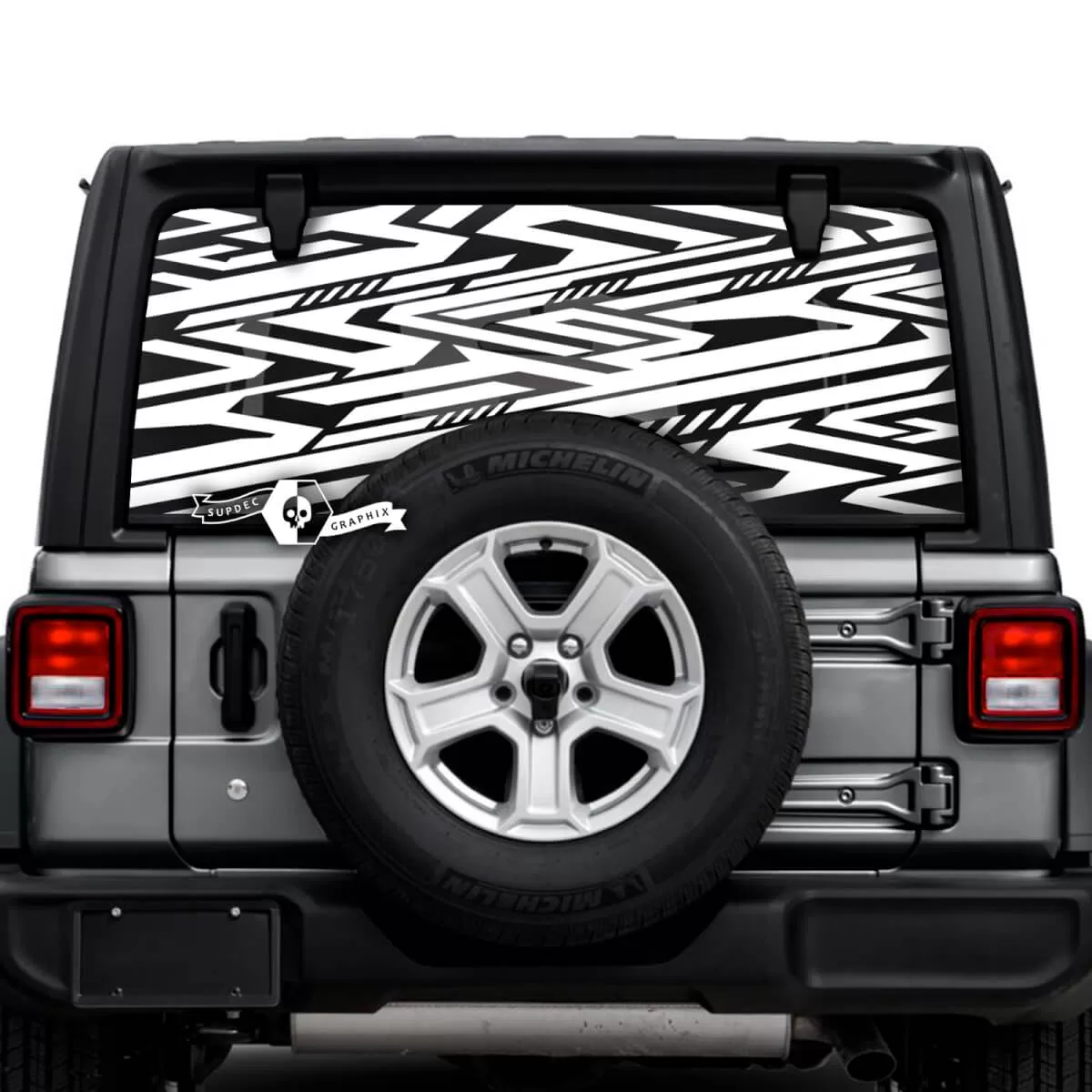Jeep Wrangler Unlimited Rear Window Geometry Line Logo Decals Vinyl ...