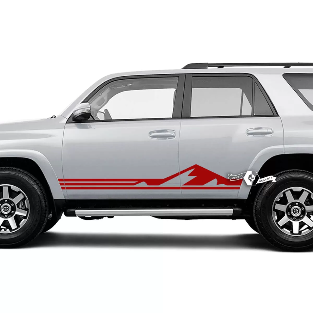 Pair 4Runner Side Door Vinyl Mountains Rocker Panel Lines Stripe Vinyl ...