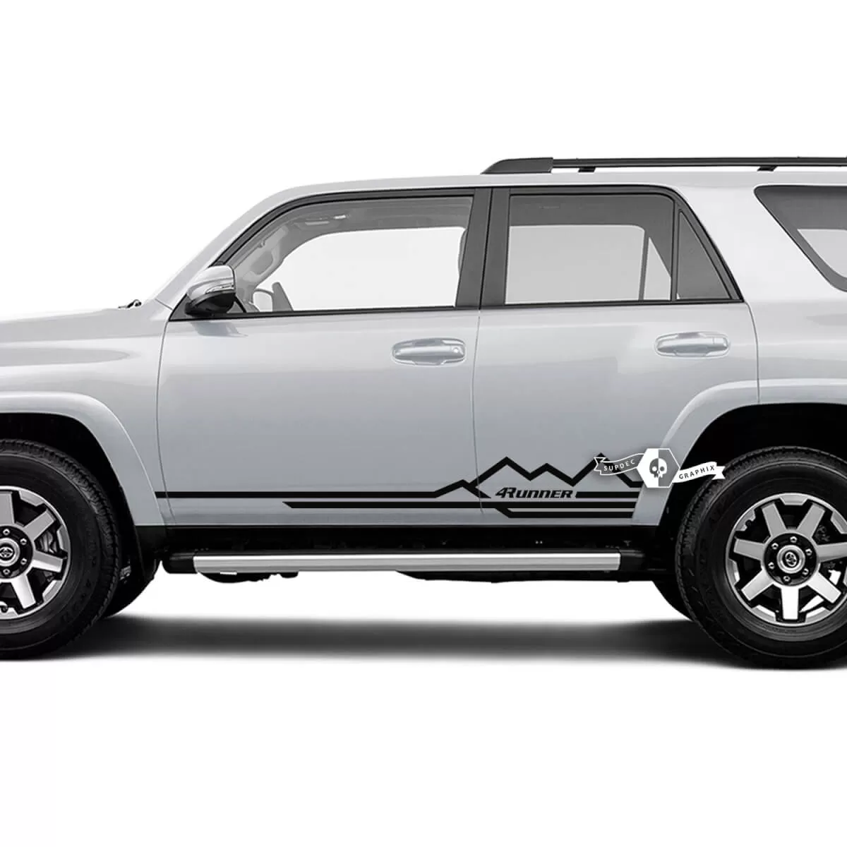 Pair 4Runner Side Door Vinyl Mountains Rocker Panel Lines Trim Stripe ...