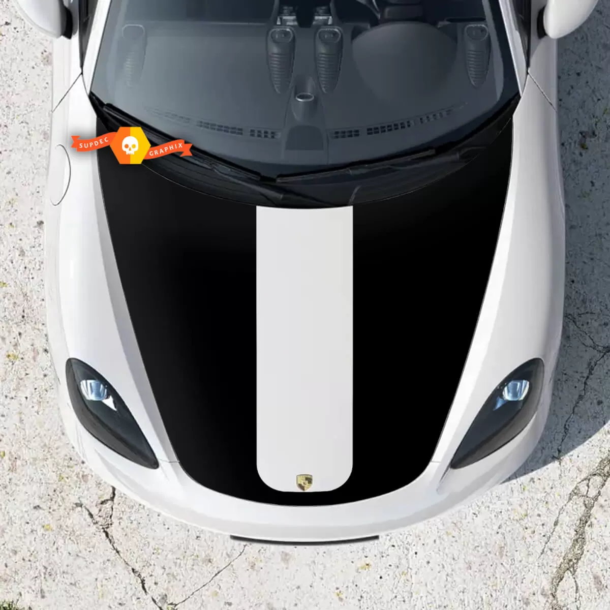 Porsche Boxster 718 Hood Stripes Decal Sticker