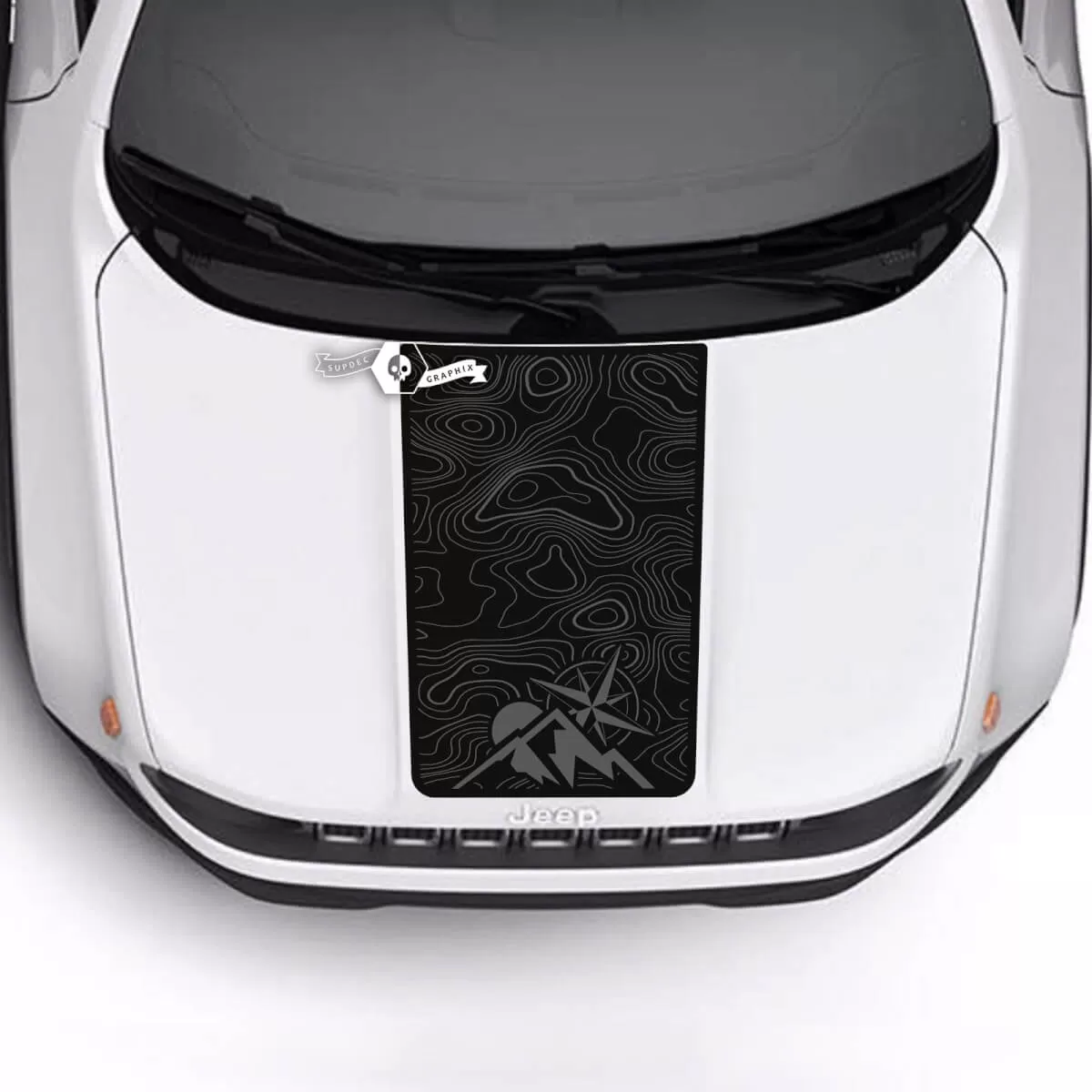 Jeep Renegade Trailhawk Sport Mountains Topographic Map Hood Stripe ...