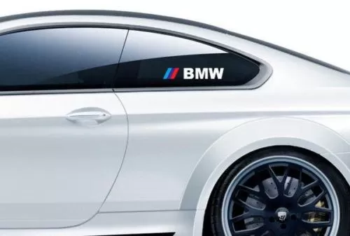 Pair Bmw M3 M5 M6 E34 E36 E39 E46 E60 E70 E90 Z4 Window Decal Sticker Logo